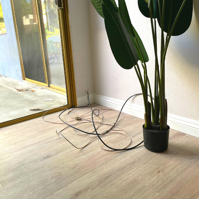 Patching up an old telephone wire hole – Character