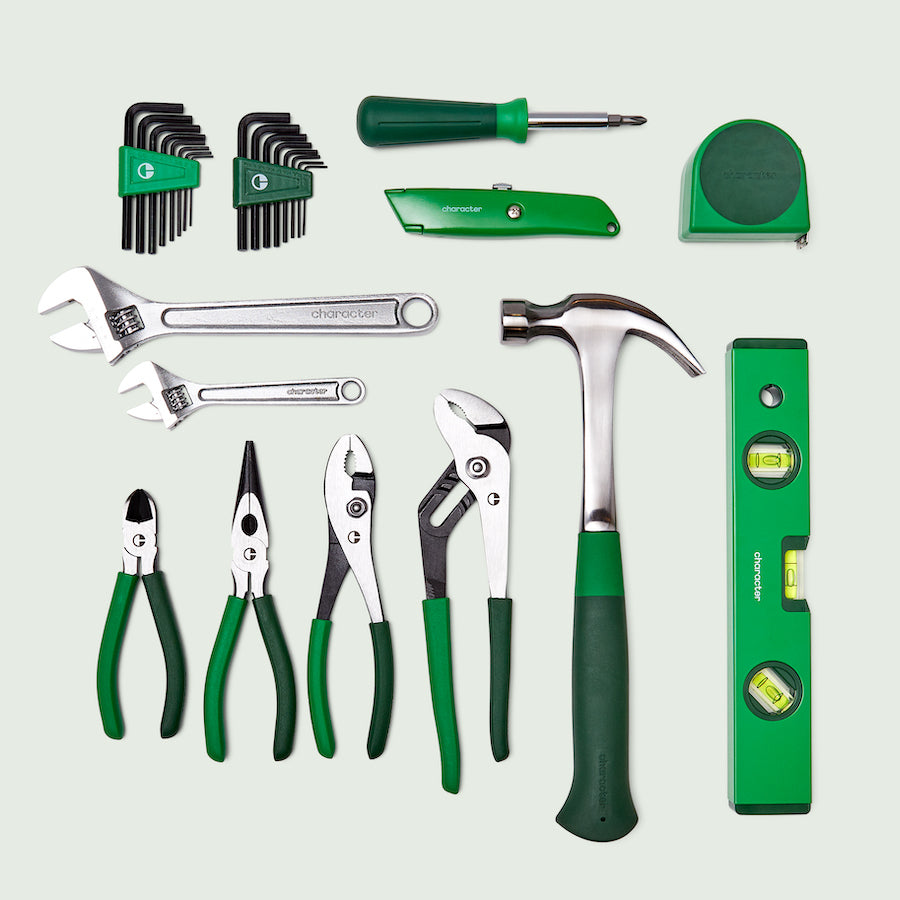 The Essential 13-Piece Tool Set in Steel Toolbox | Character